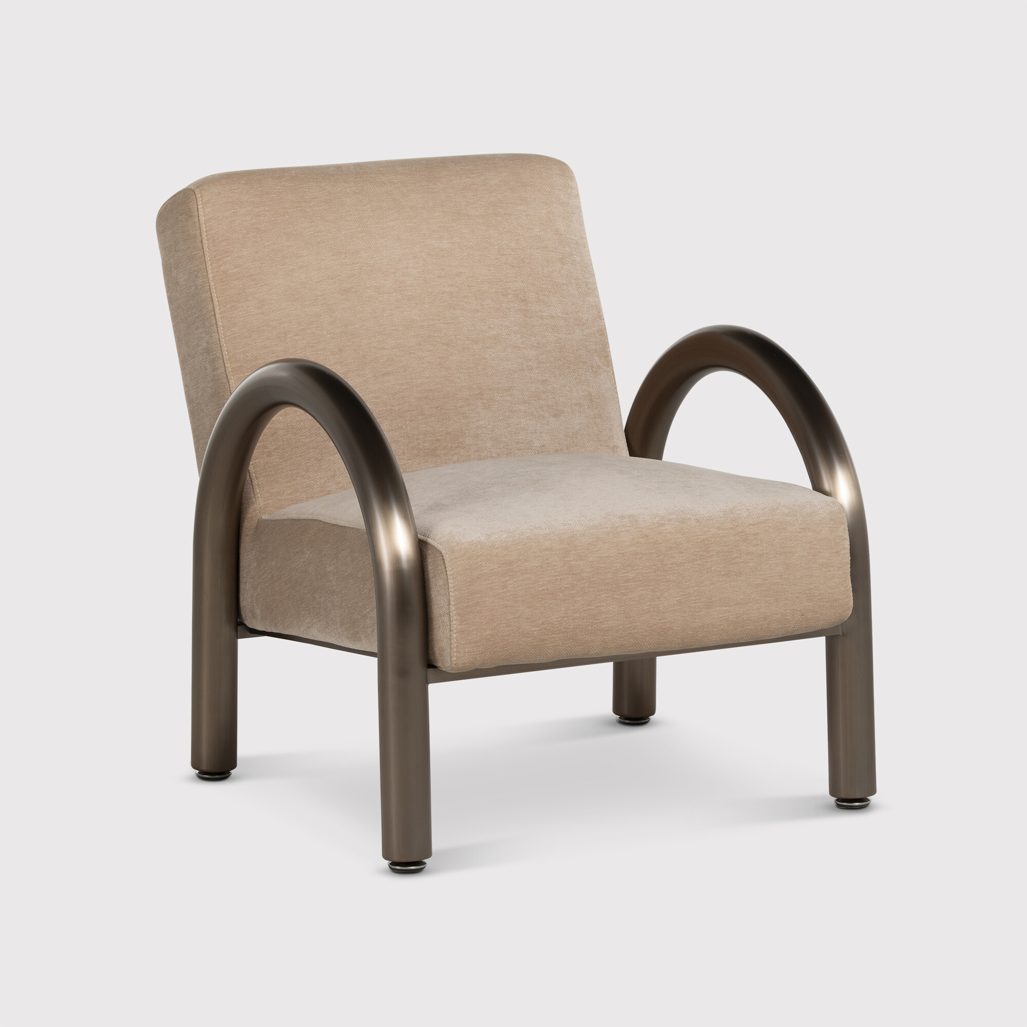 Tolliver Beige Velore Fabric Armchair, Velore Beige Fabric - Barker ...