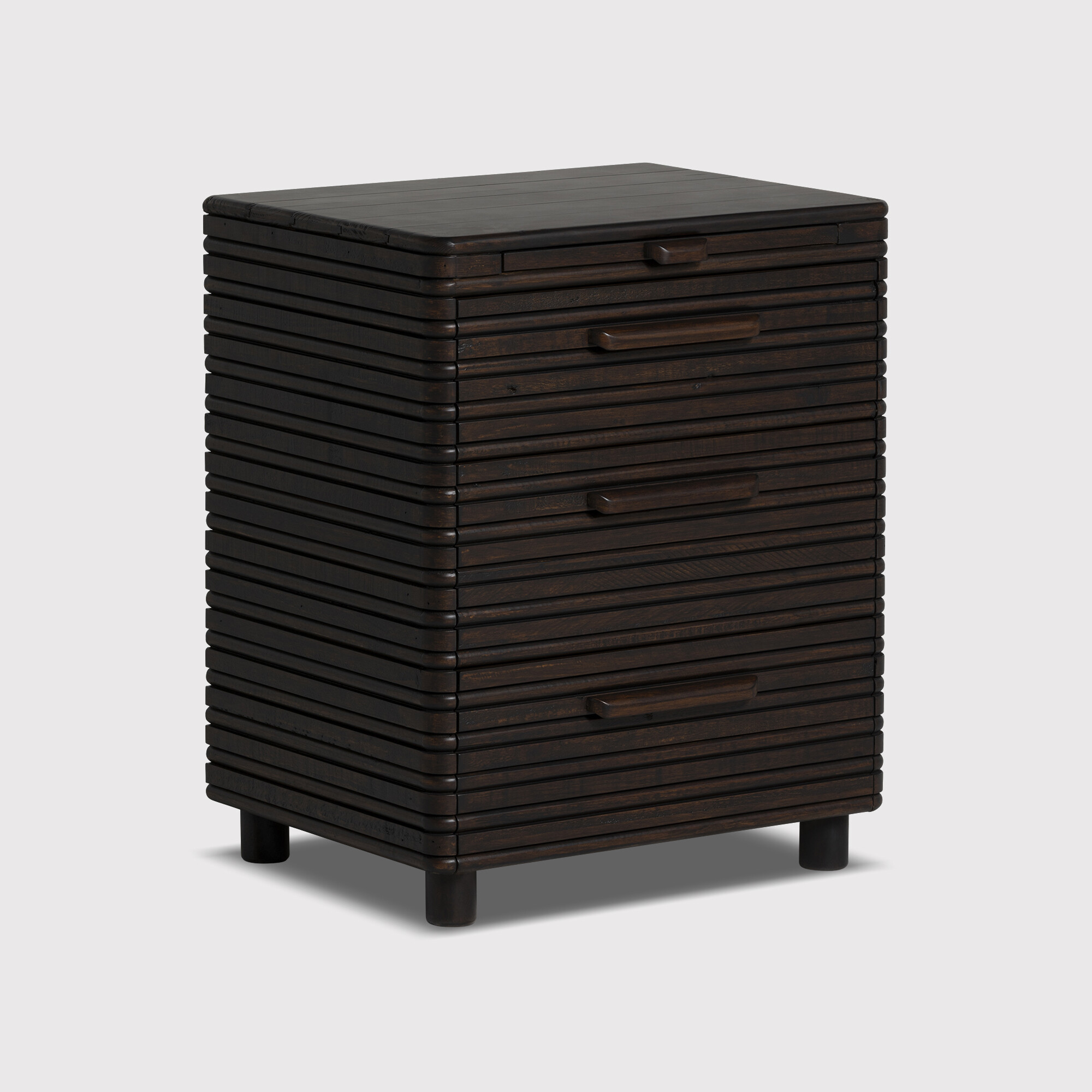 Tova Rustic 3 Drawer Wide Bedside, - Barker & Stonehouse