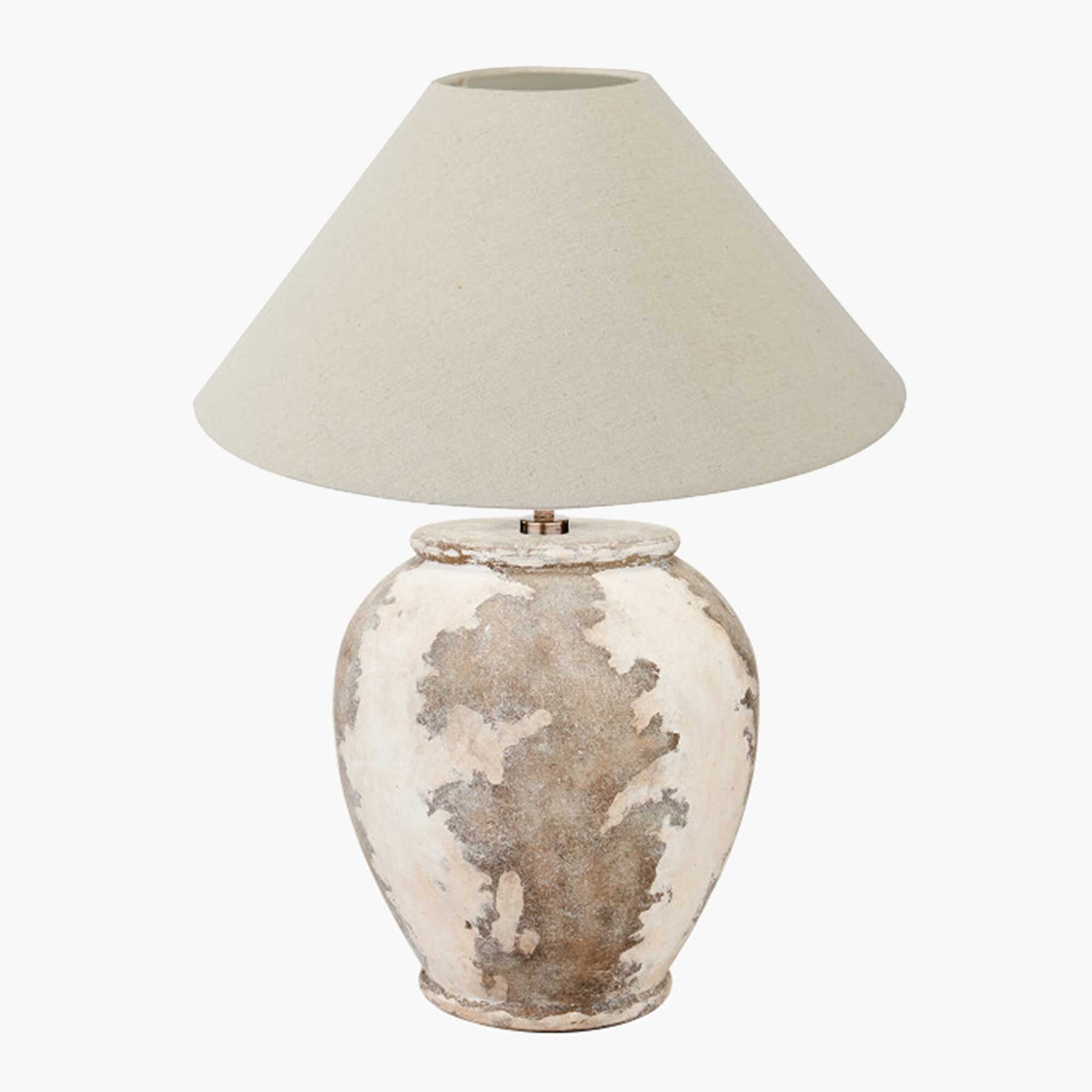Textured Stoneware Table Lamp, Natural - Barker & Stonehouse