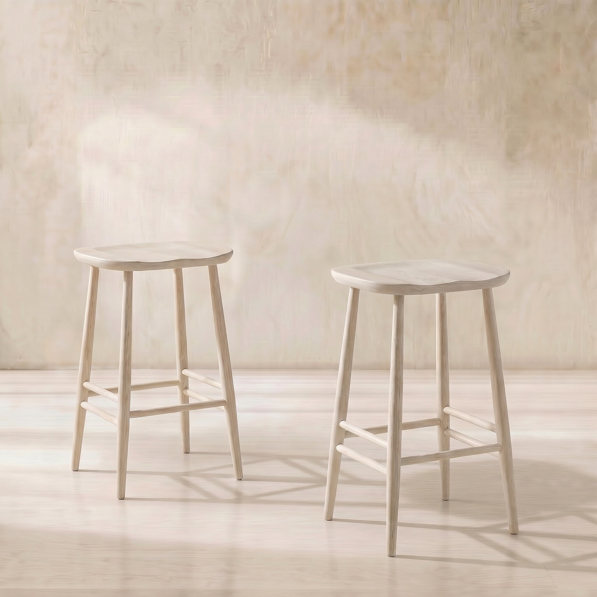 Ercol Utility Ash Wood Bar Stool 75cm, NM Whitened - Barker & Stonehouse