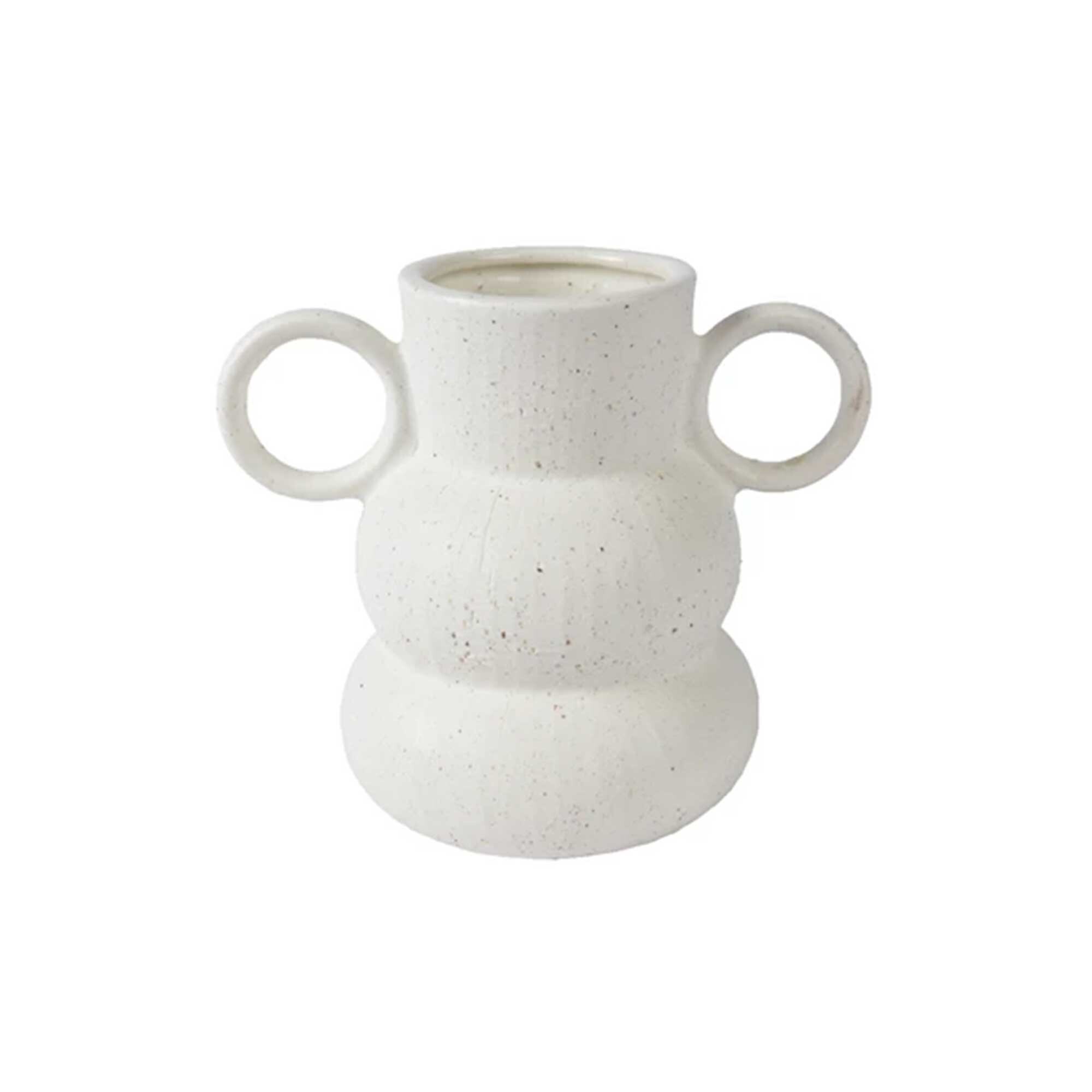 White Stoneware Bulb Vase, - Barker & Stonehouse