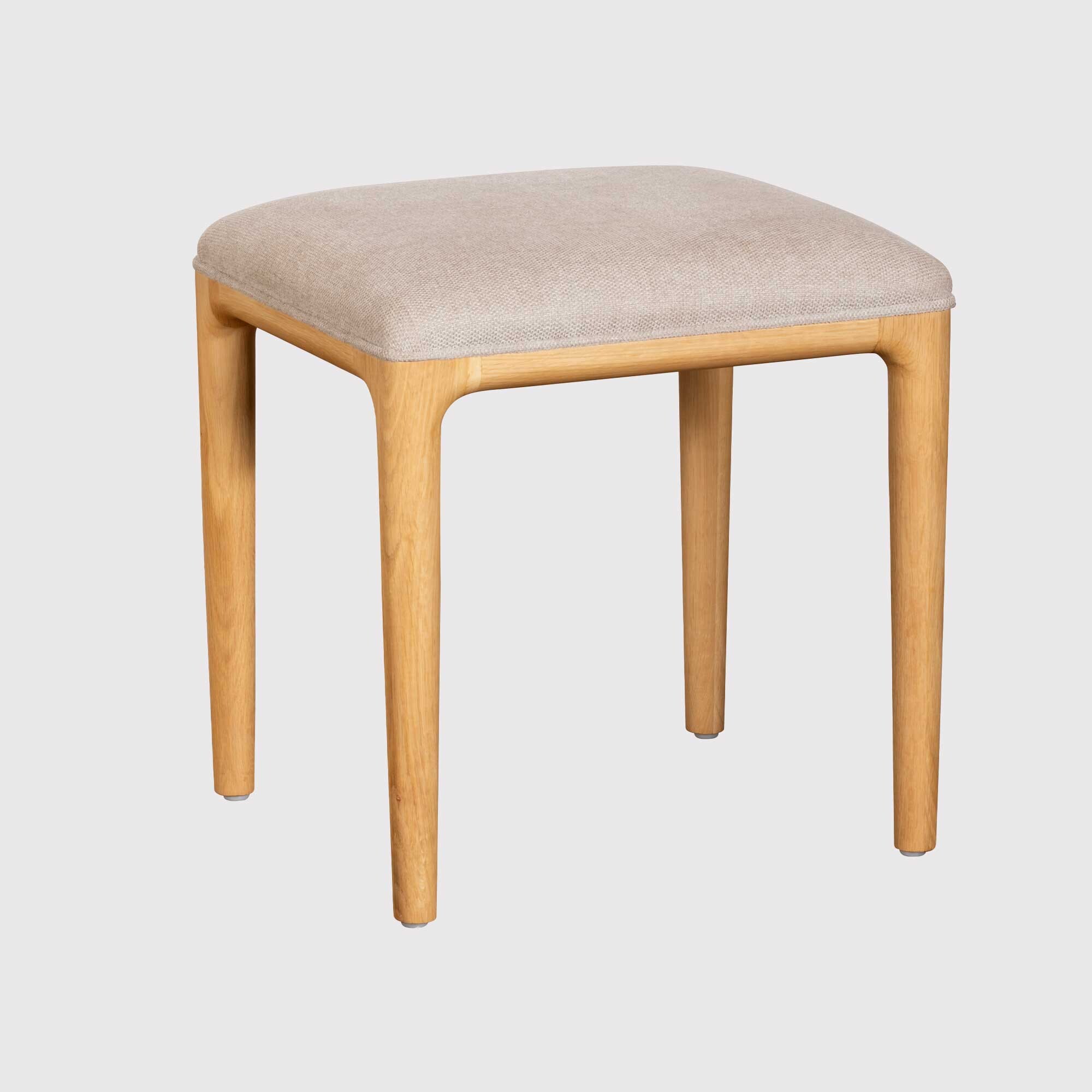 Winchester Solid Oak Upholstered Stool, Light Oak - Barker & Stonehouse