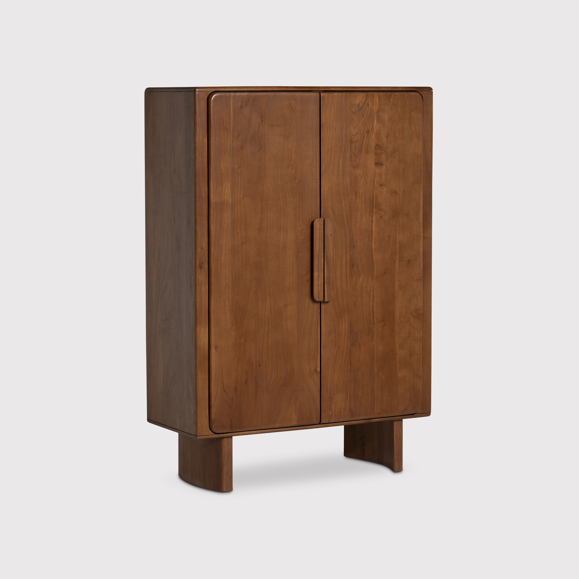 Zerina Wooden Walnut Highboard and Bar, Light Walnut - Barker & Stonehouse
