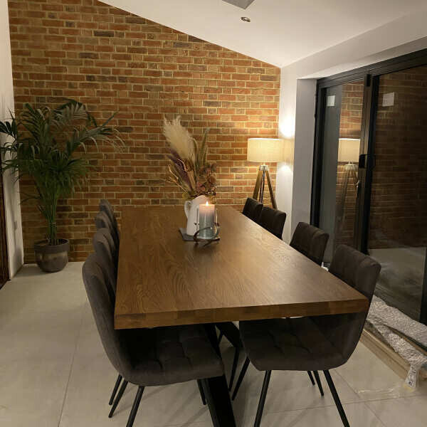 Navarro 240cm Star Dining Table, Dark Oak - Barker & Stonehouse