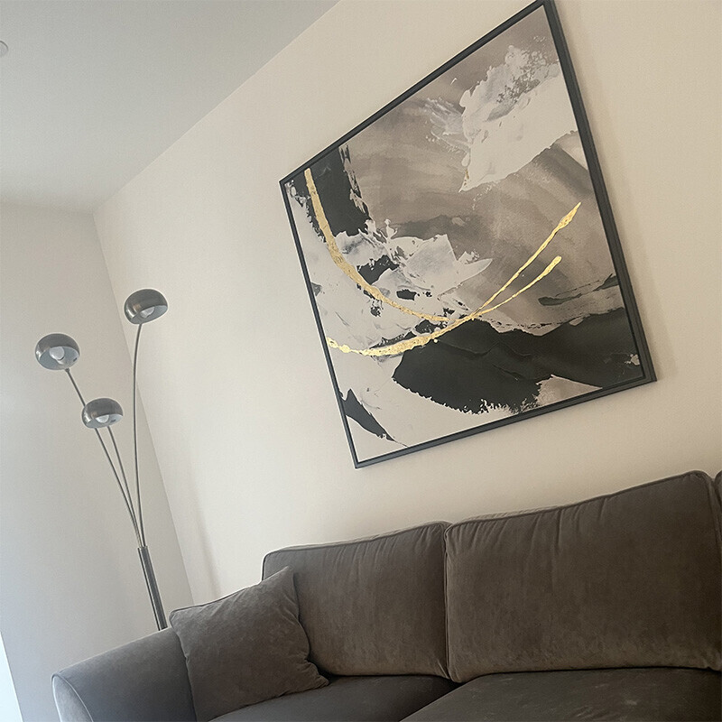 Golden Strand Framed Canvas, 100x100cm, Multi - Barker & Stonehouse