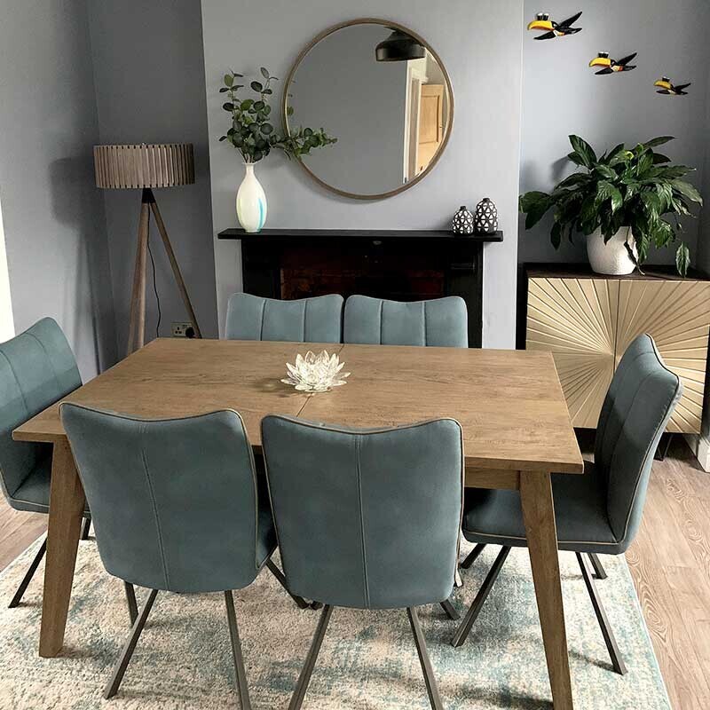 Hancock 160cm-210cm Mango Wood Extending Dining Table, Salvage Deep ...