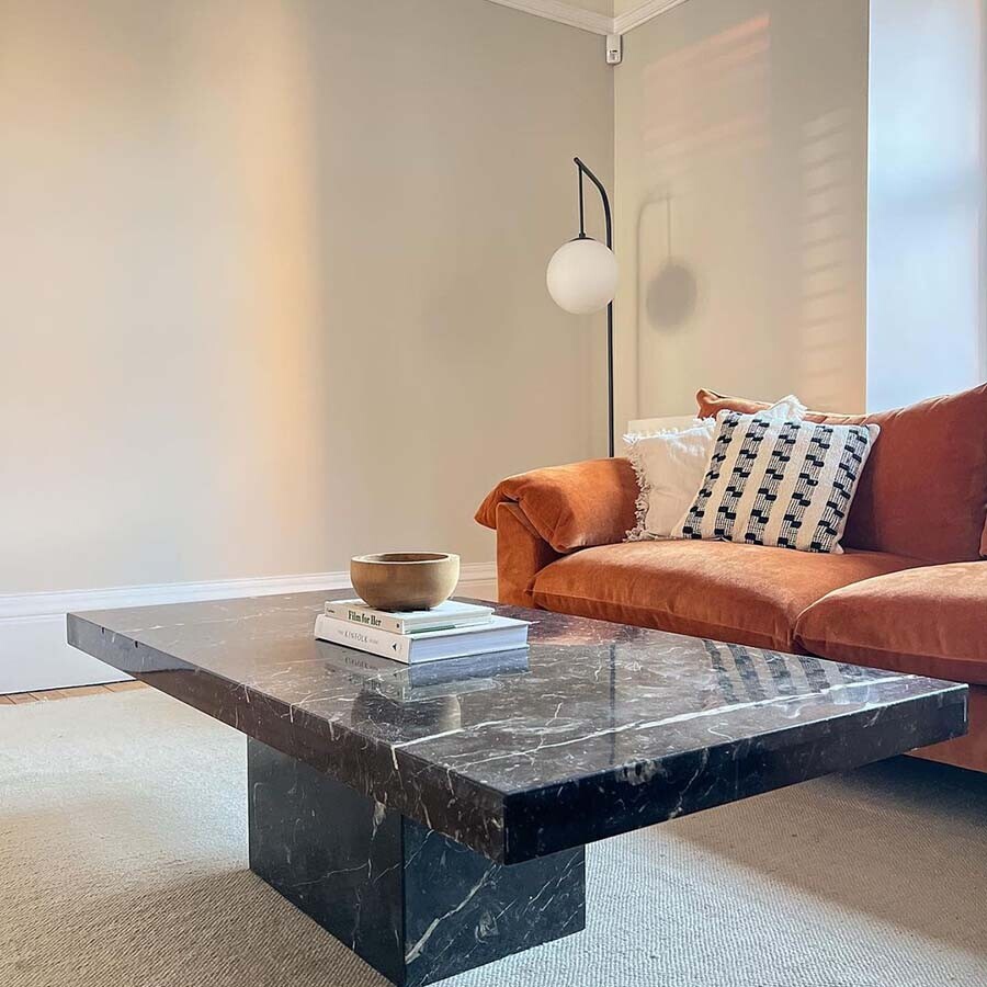 Hoxton Chenille Fabric Small 2 Seater Sofa, Dusk Marmalade Orange ...