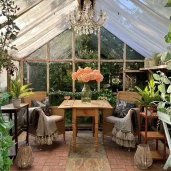 rustic garden room interior