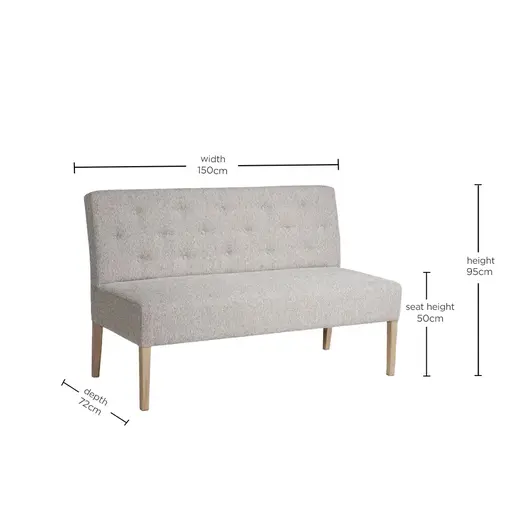 dining bench with back dimensions