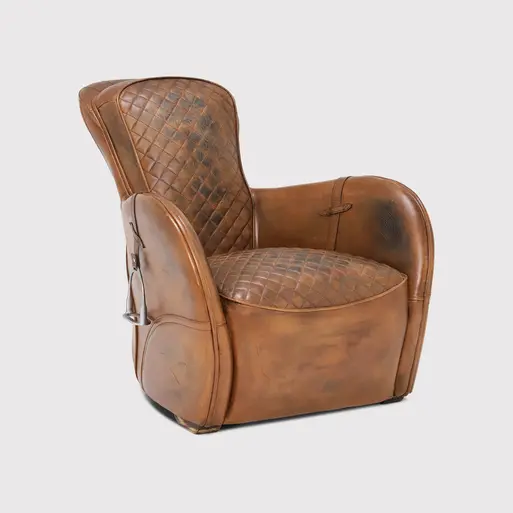 Saddle leather armchair store