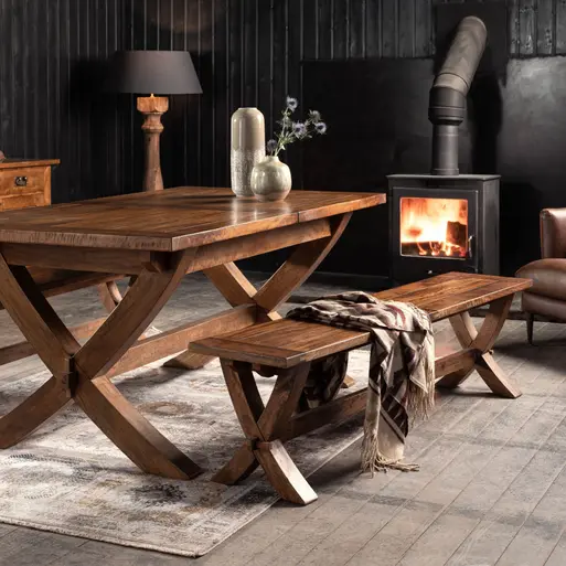 rustic extendable dining table uk
