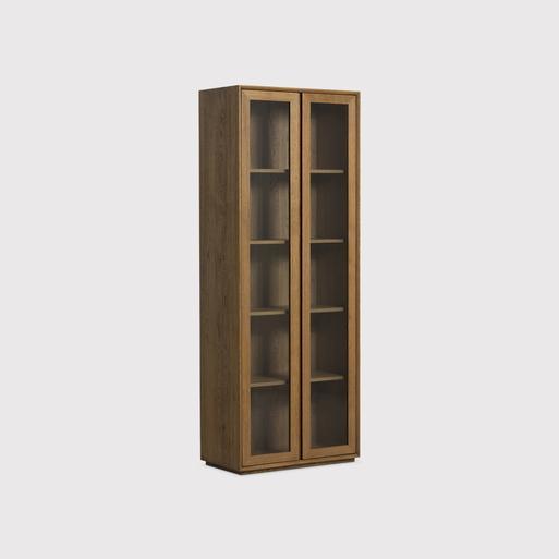 Tall display cabinet with glass doors store